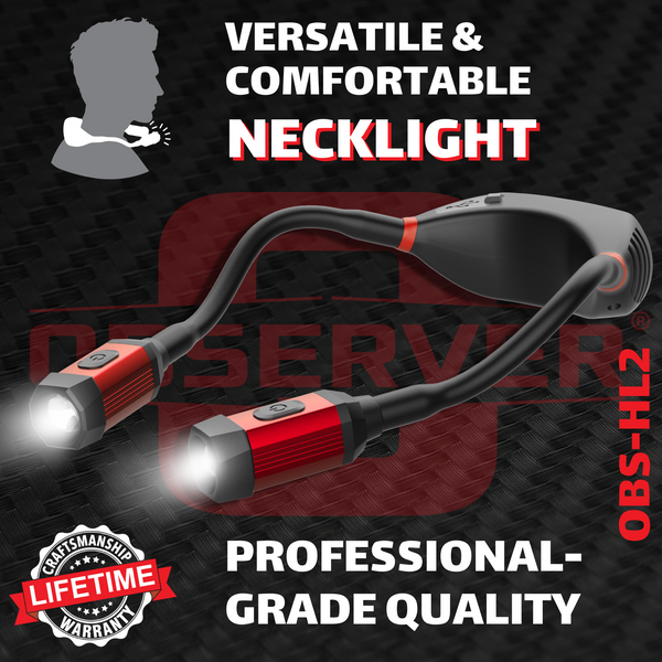 300 Lumen Dual-Lamp LED Rechargeable Neck Light with Magnetic Base and ...